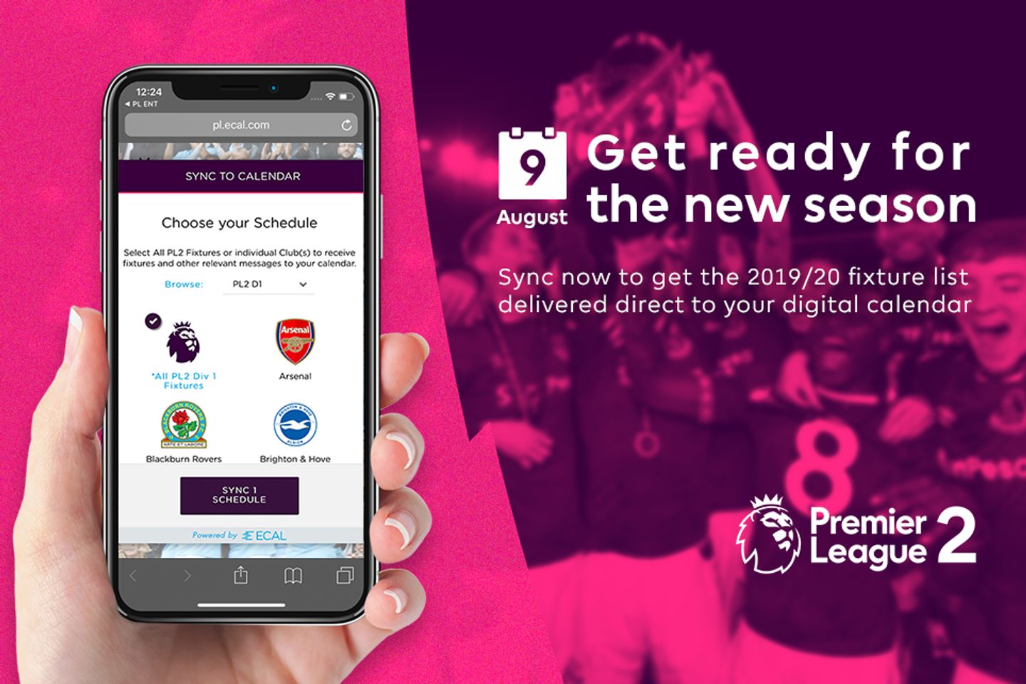 Add Premier League 2 fixtures to your phone