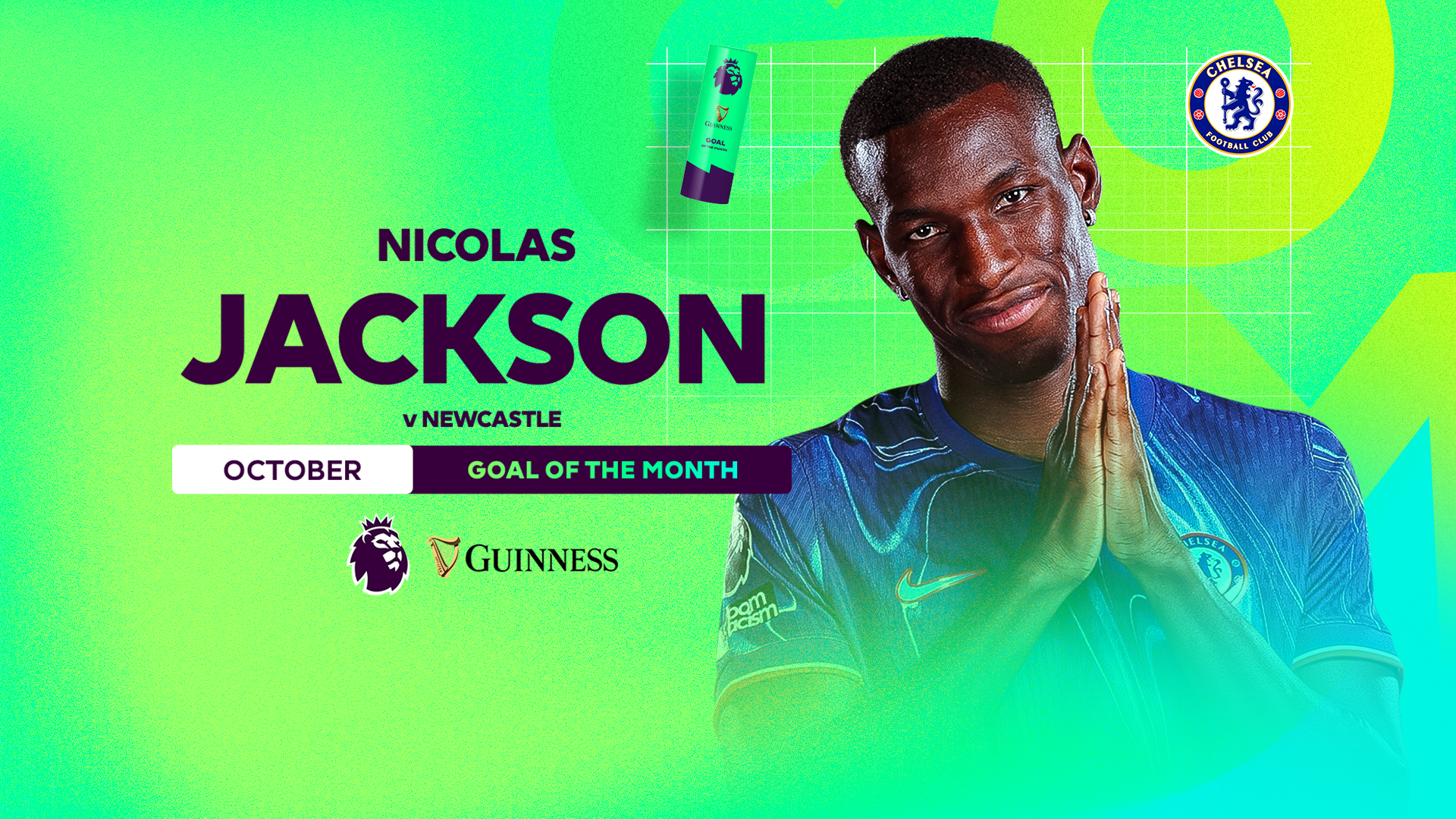 Jackson wins Guinness Goal of the Month award for October 2024