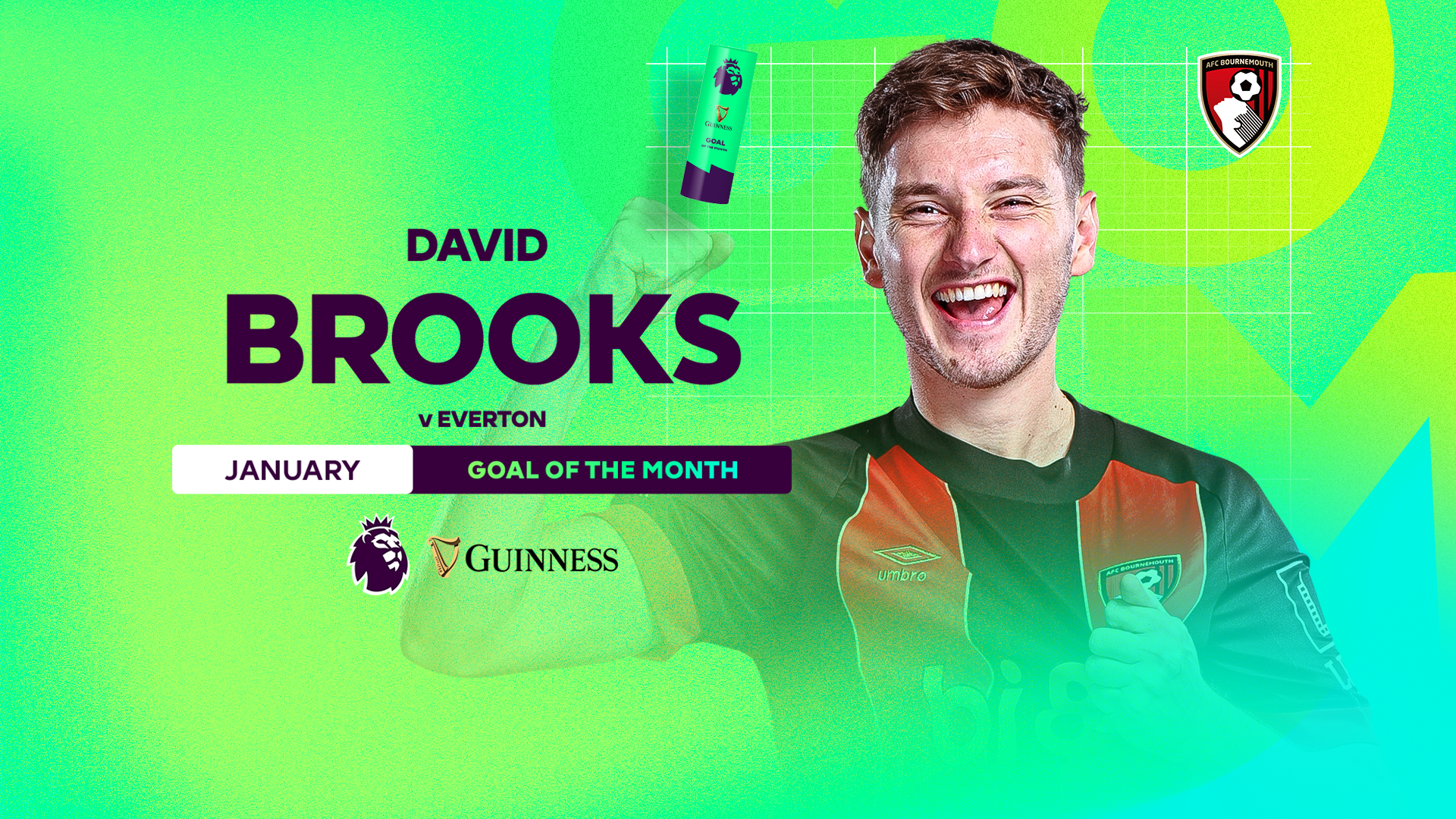 Brooks' volley wins Guinness Goal of the Month award