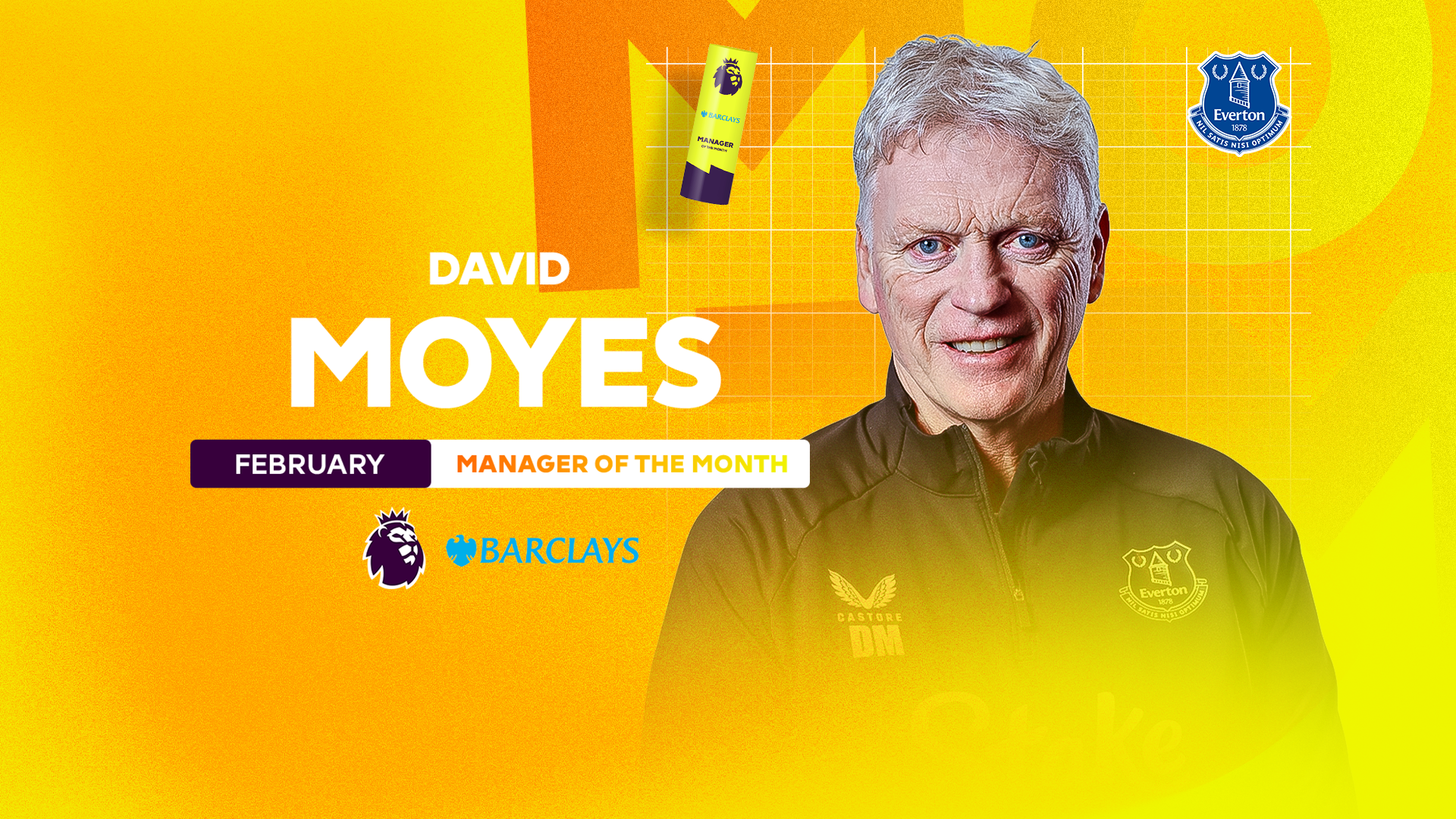 Moyes wins ELEVENTH Barclays Manager of the Month award