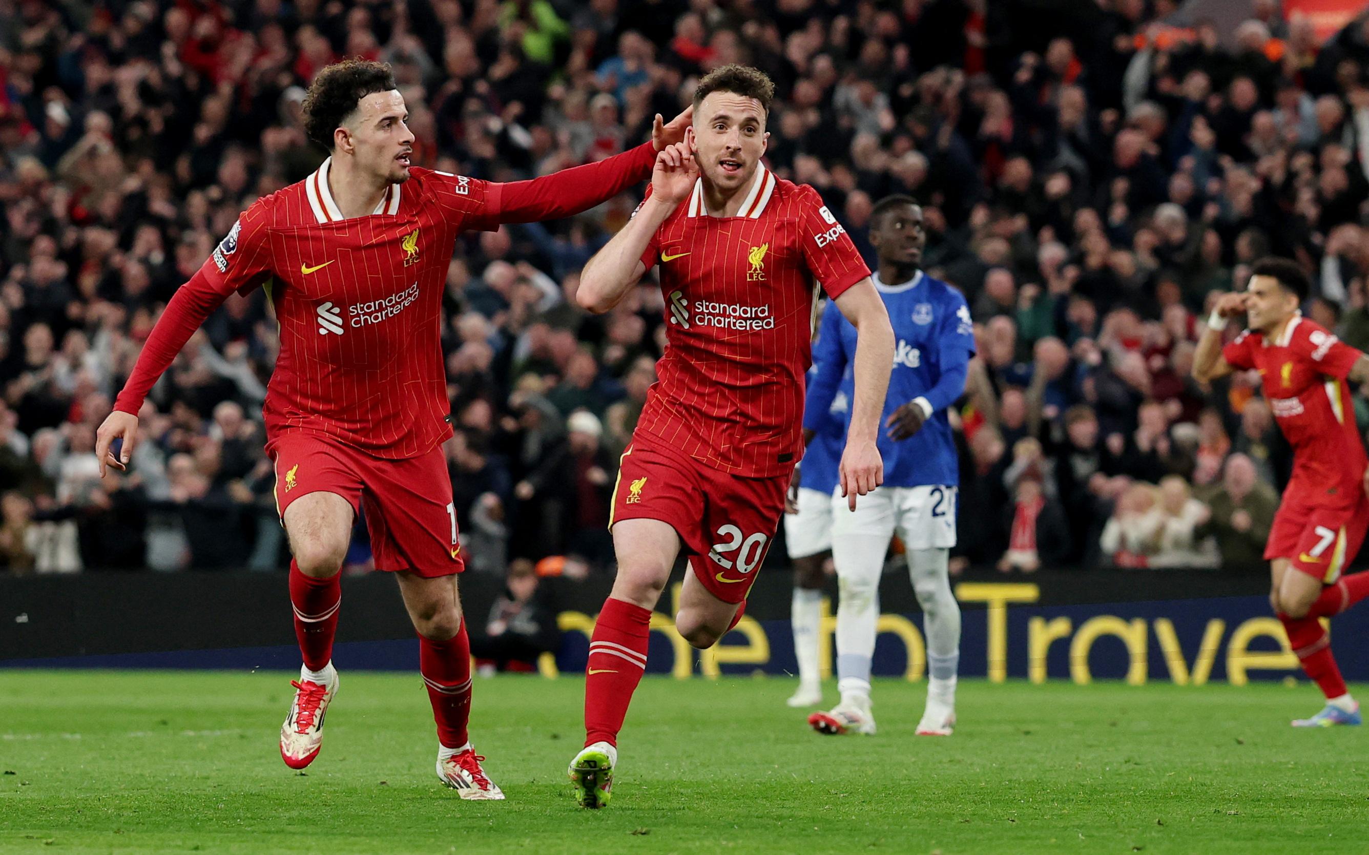 Jota strike wins Merseyside derby as Liverpool regain 12-point lead