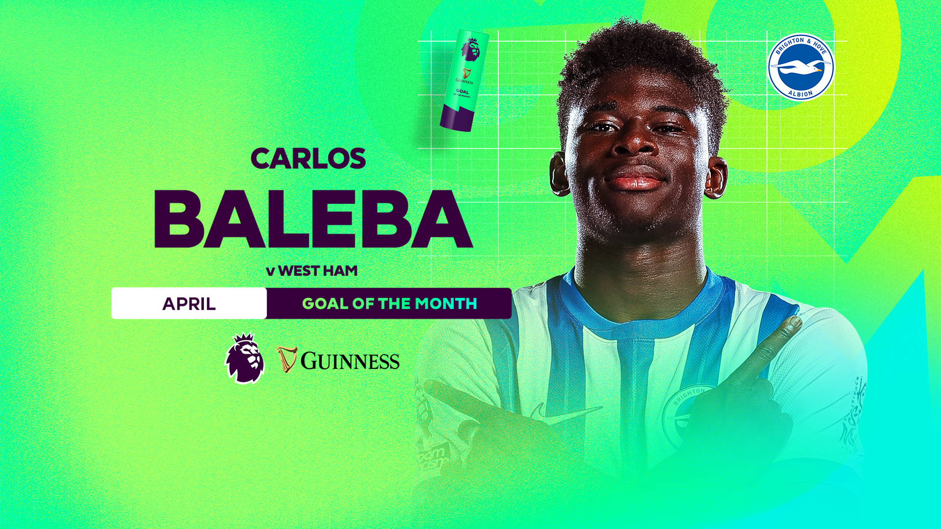 Baleba's stunner wins Guinness Goal of the Month award