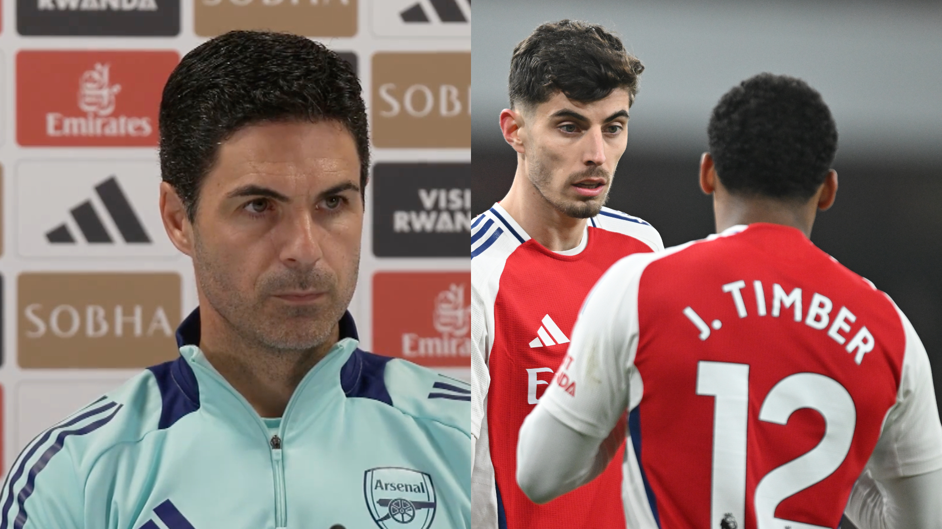 Arteta on Havertz, Timber and team news ahead of Saints trip