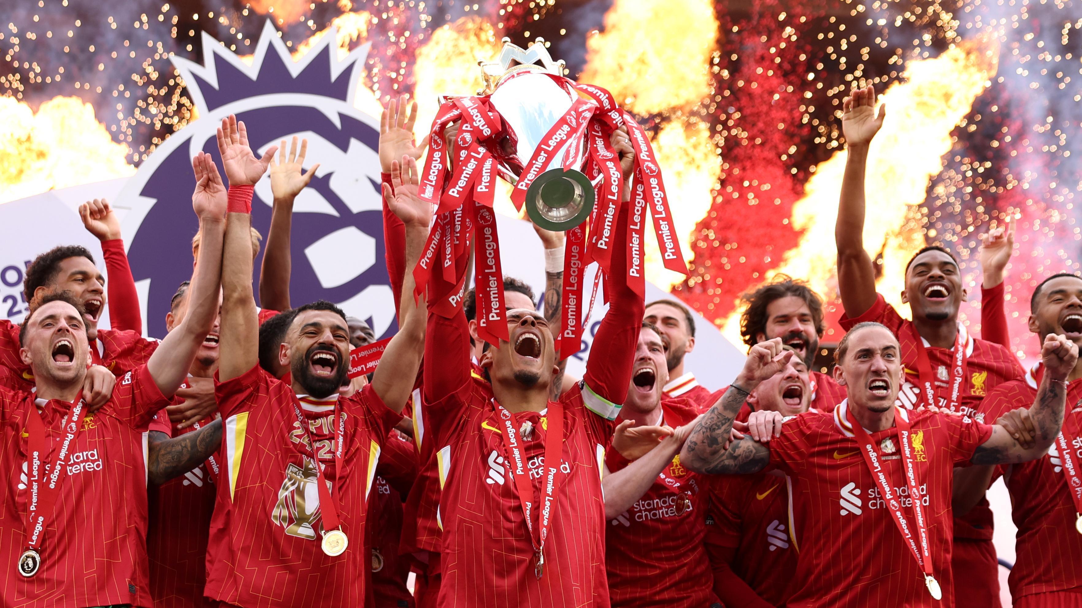 Watch: Liverpool lift the Premier League Trophy