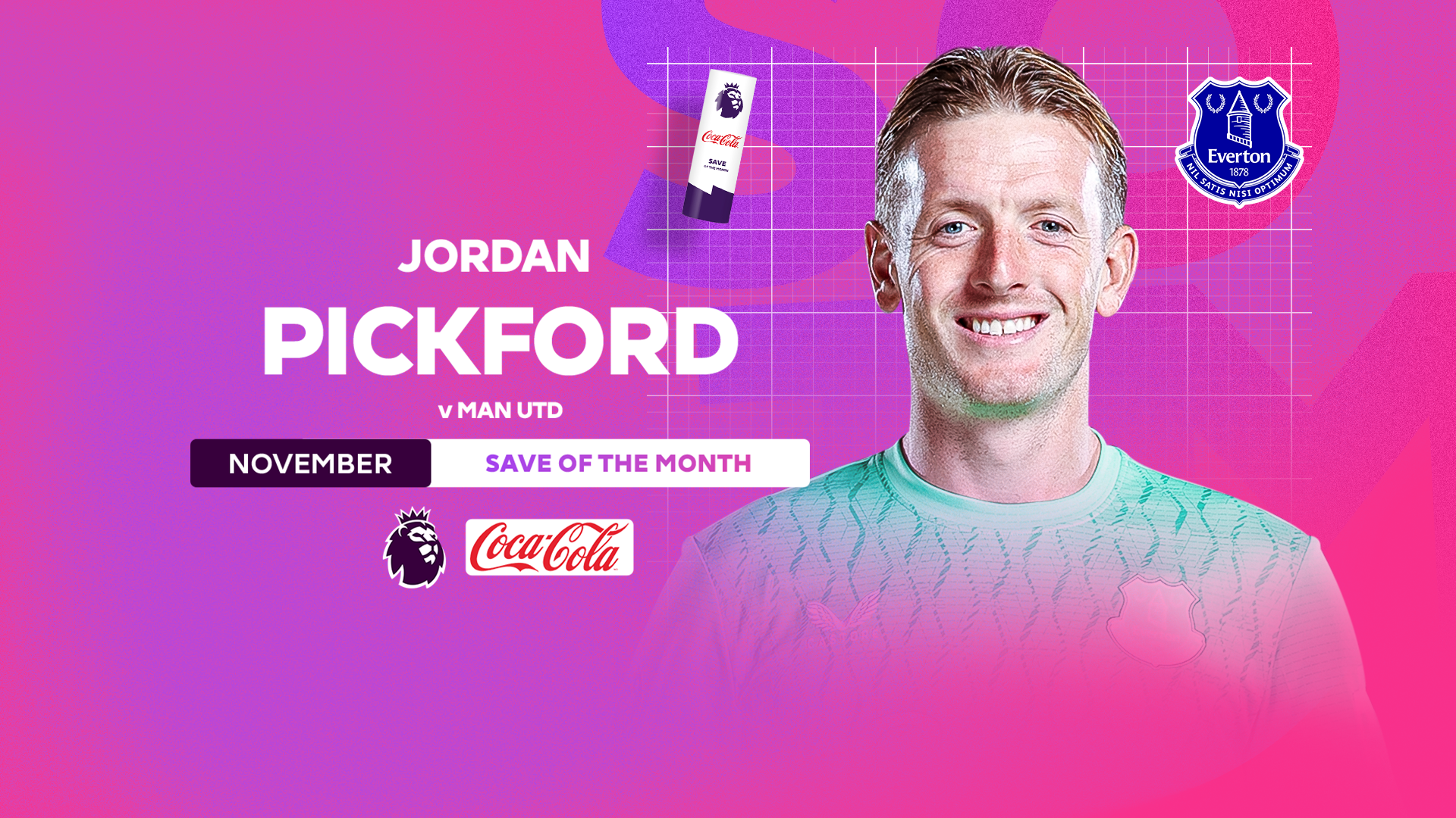 Pickford equals record for Coca-Cola Save of the Month award